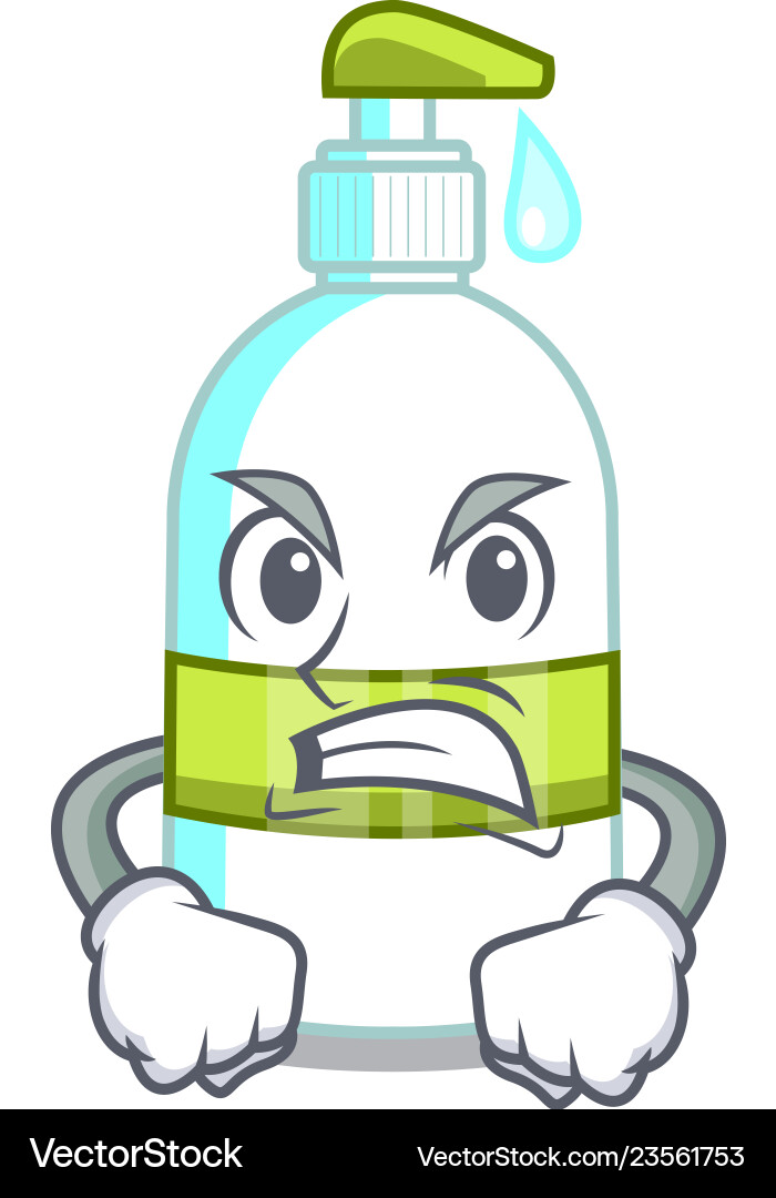 Angry liquid soap isolated with on mascot Vector Image