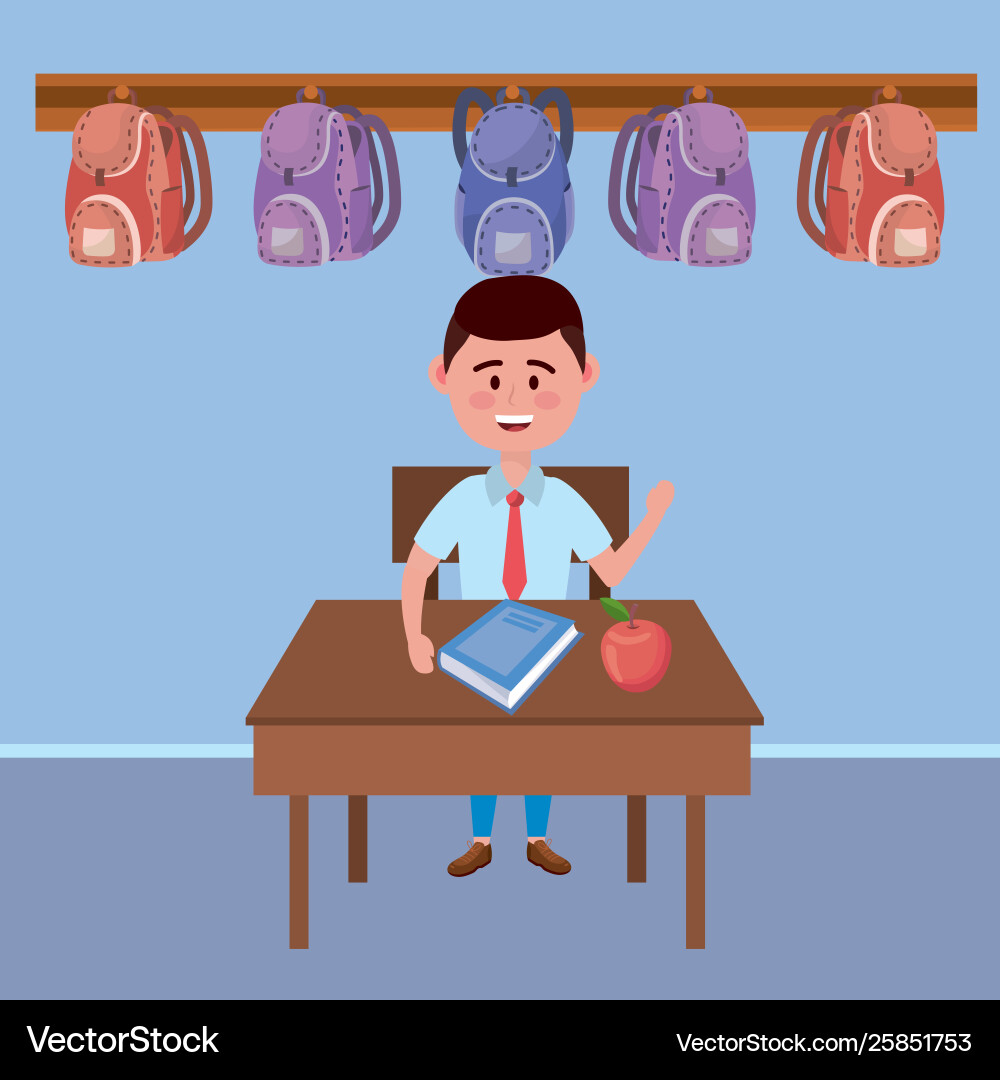 Boy kid school design Royalty Free Vector Image