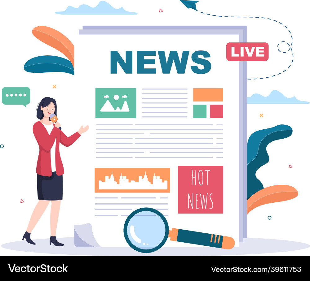 Breaking news reporter background Royalty Free Vector Image