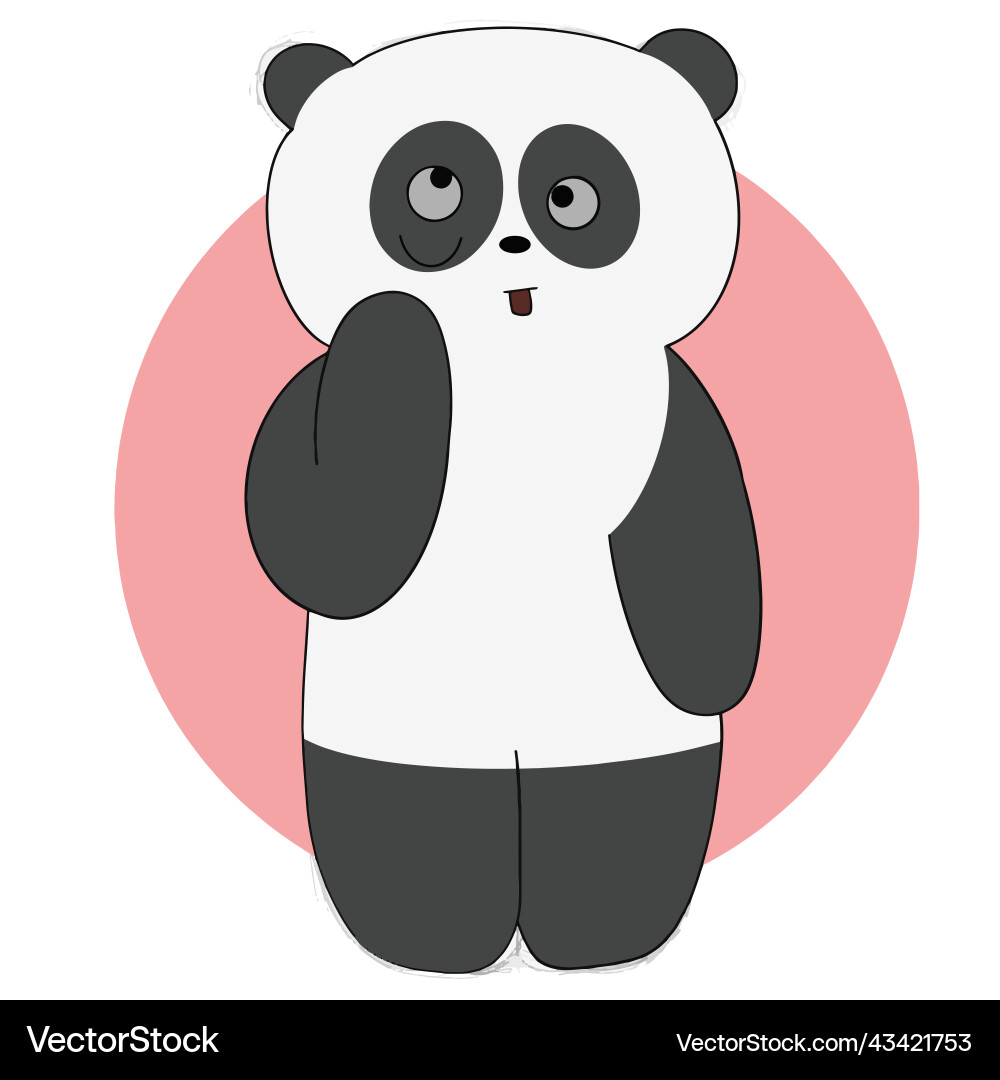 Cute chinese panda plays and shows language Vector Image