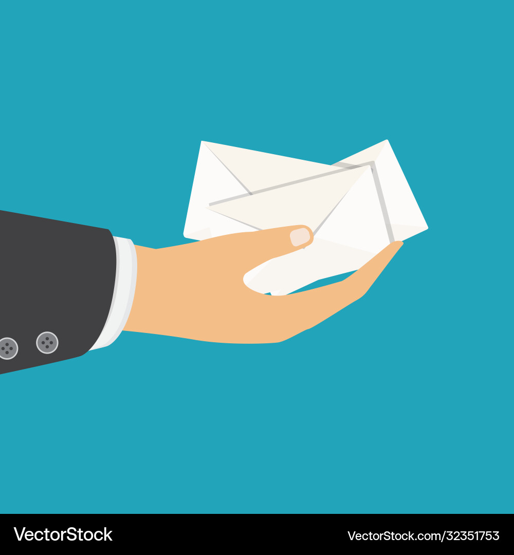 Email and incoming messages concept hand holds Vector Image