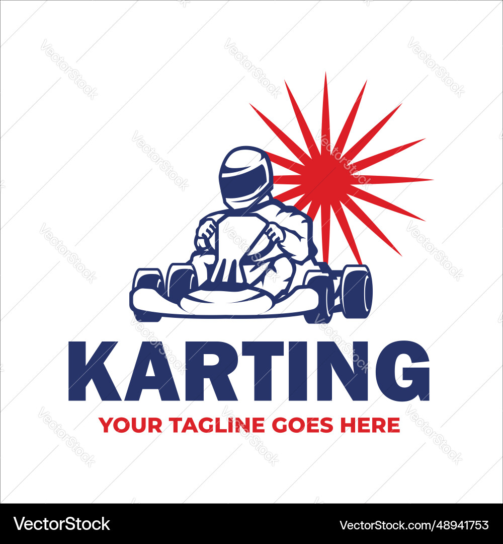 Go kart logo template karting logo Royalty Free Vector Image