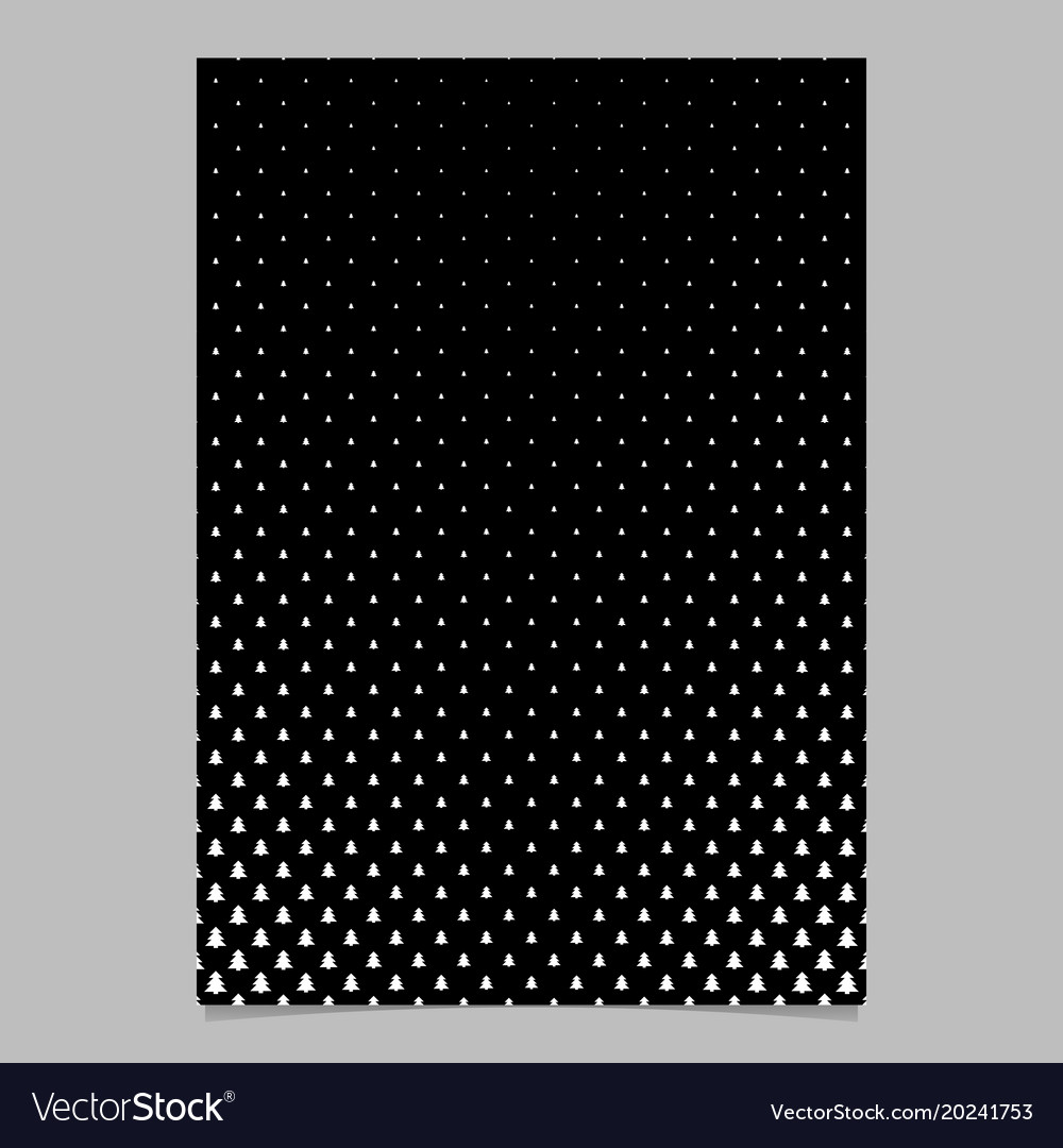 Halftone pine tree pattern brochure template Vector Image