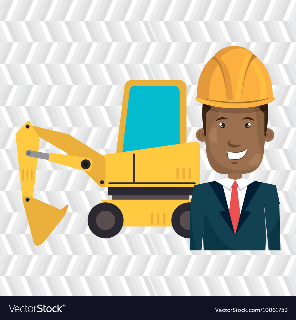 Man construction tool work Royalty Free Vector Image