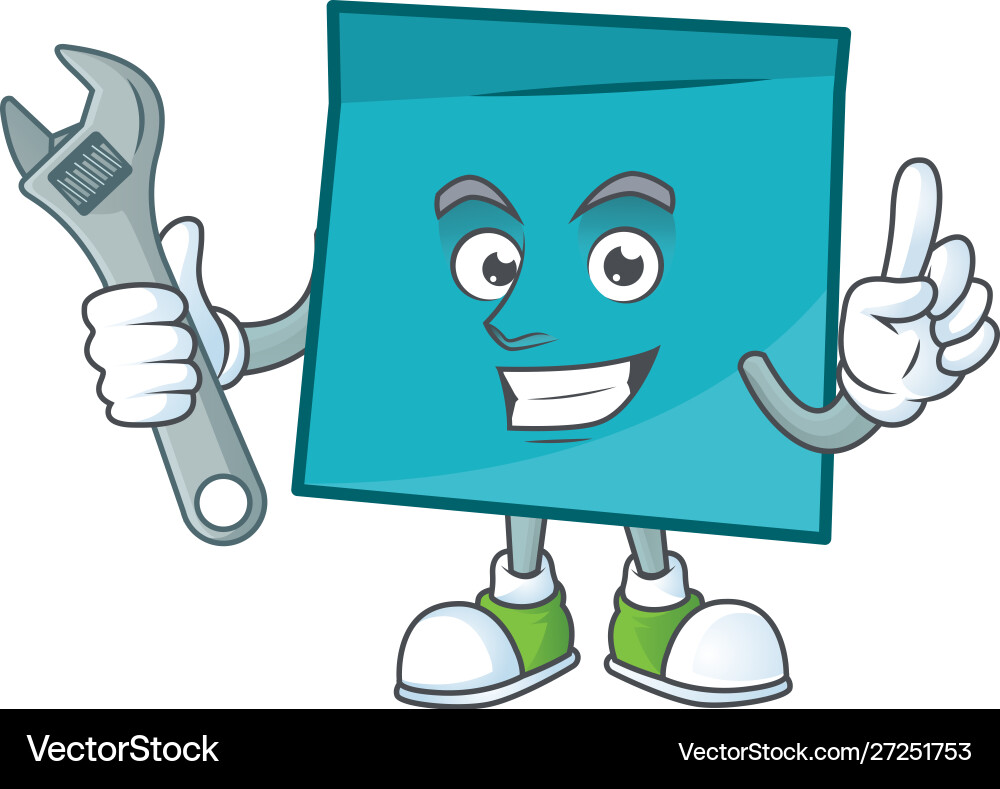 Mechanic rectangle sticker paper in cartoon Vector Image
