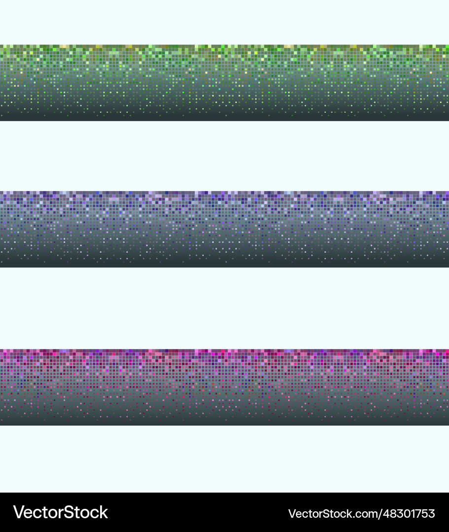 Pixel art design - seamless mosaic border Vector Image