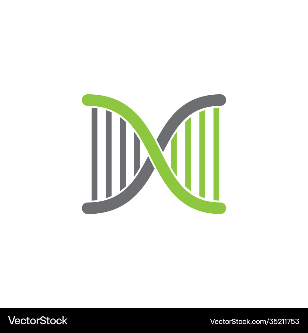 Simple helix dna geometric line logo Royalty Free Vector