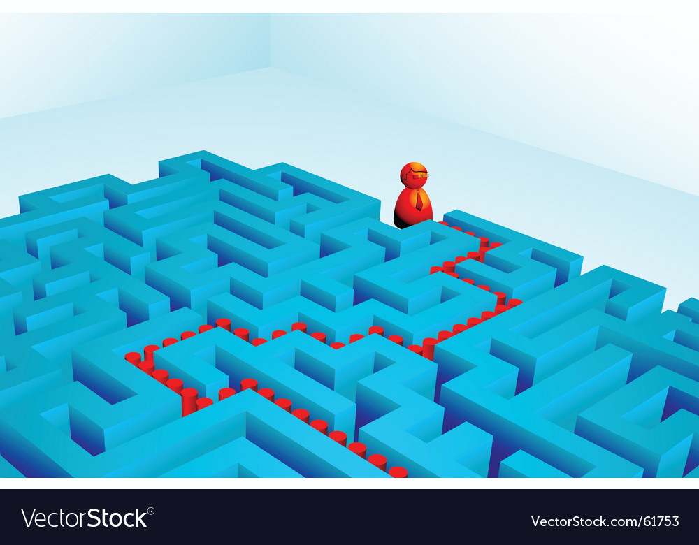 Solved Maze Royalty Free Vector Image Vectorstock