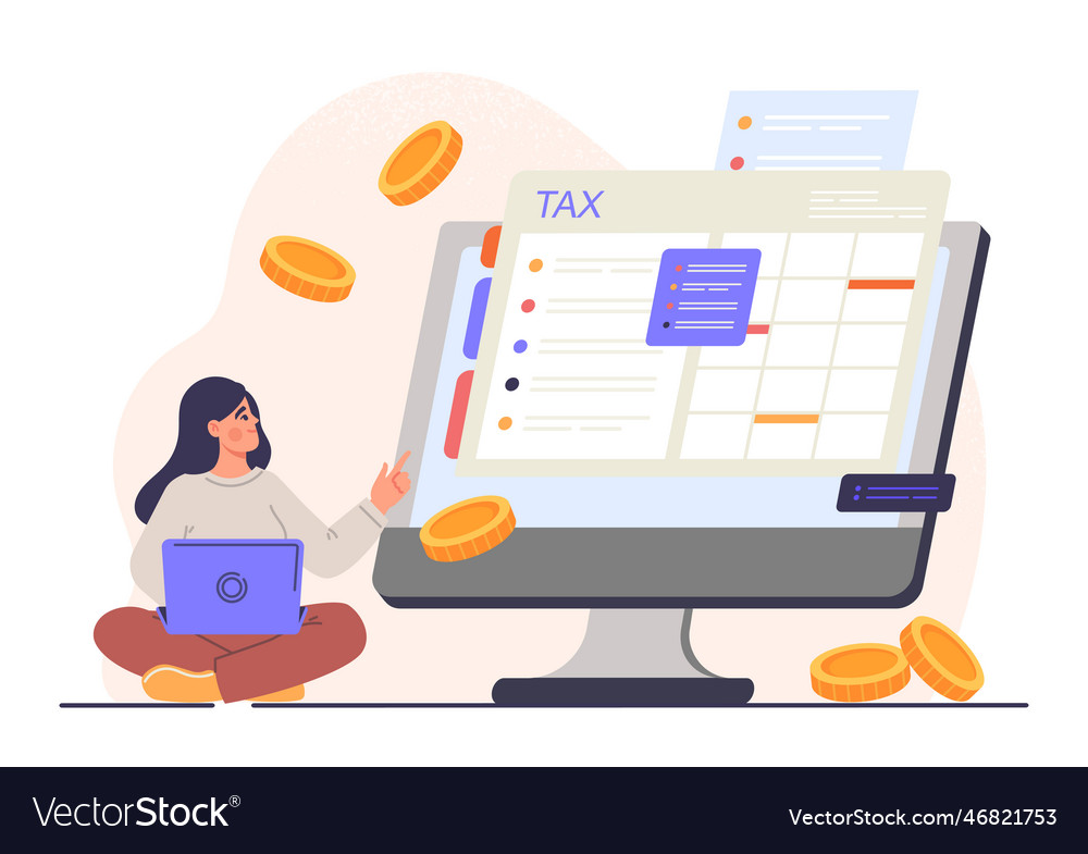 Tax submitting system Royalty Free Vector Image Tax submitting system Royalty Free Vector Image