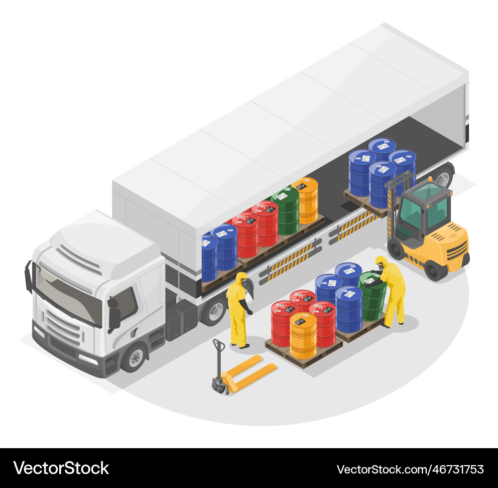 Toxic waste hazardous waste transportation Vector Image