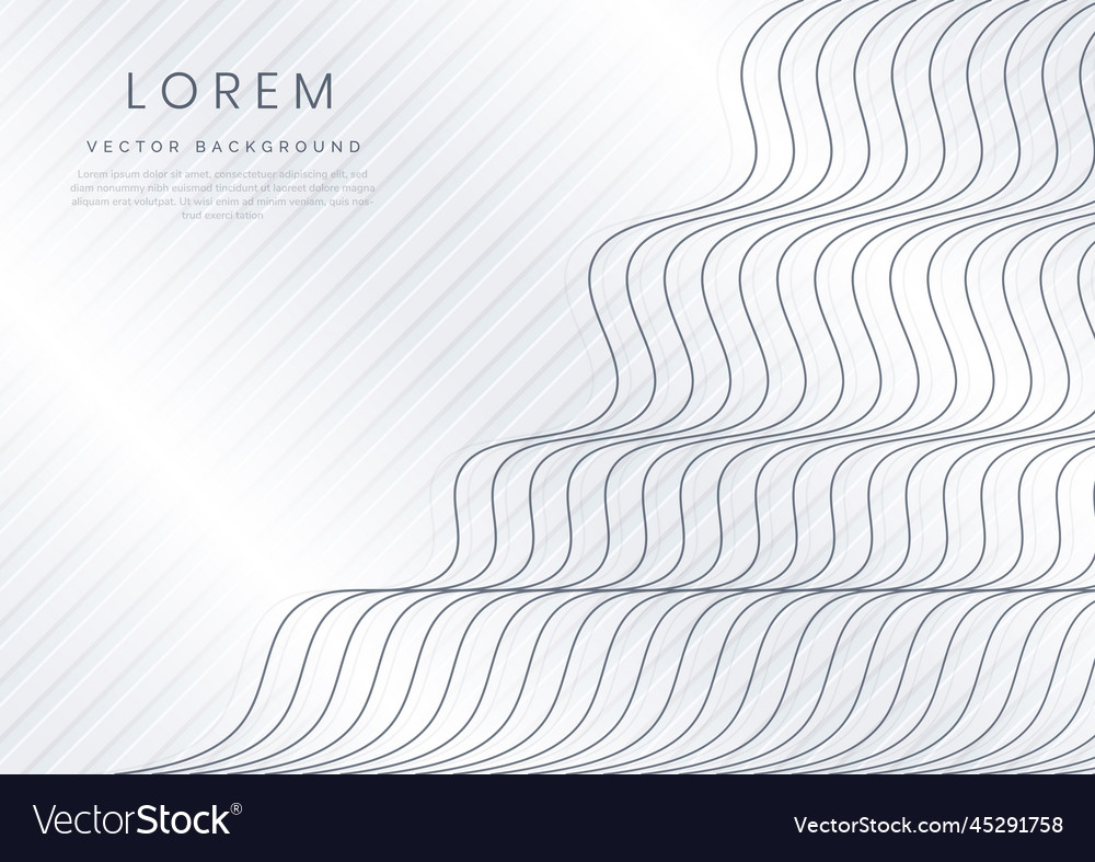 Abstract blue wave lines pattern on white Vector Image