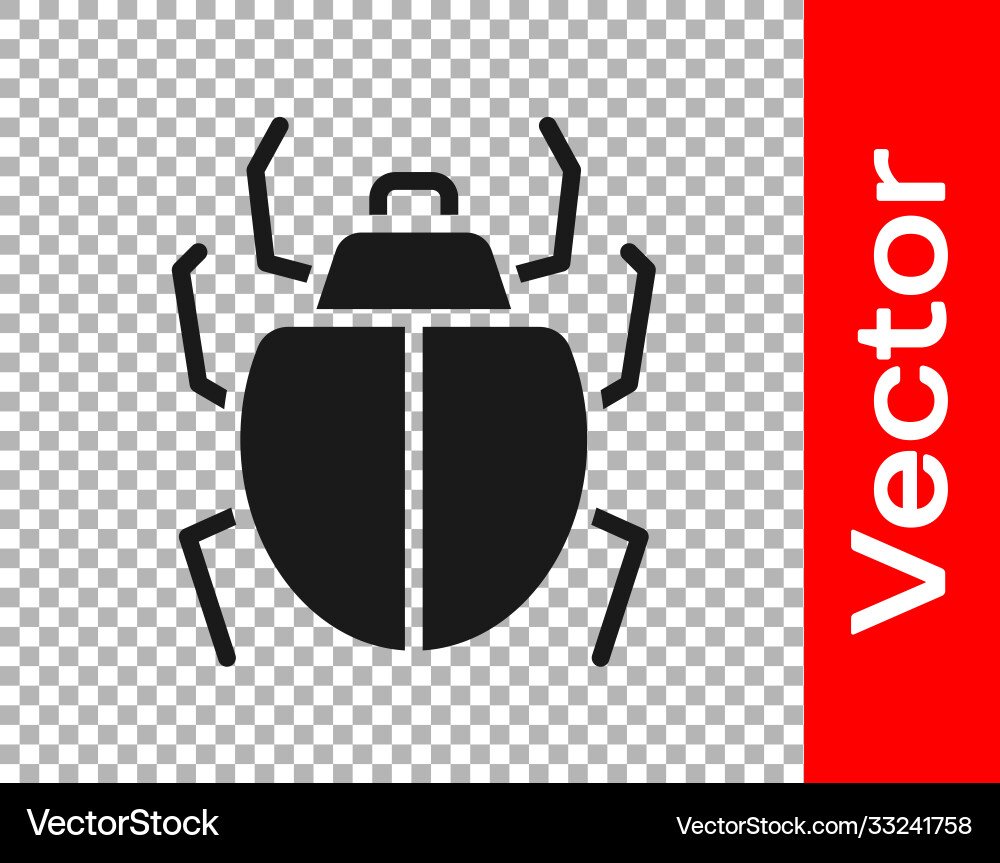 Black mite icon isolated on transparent background
