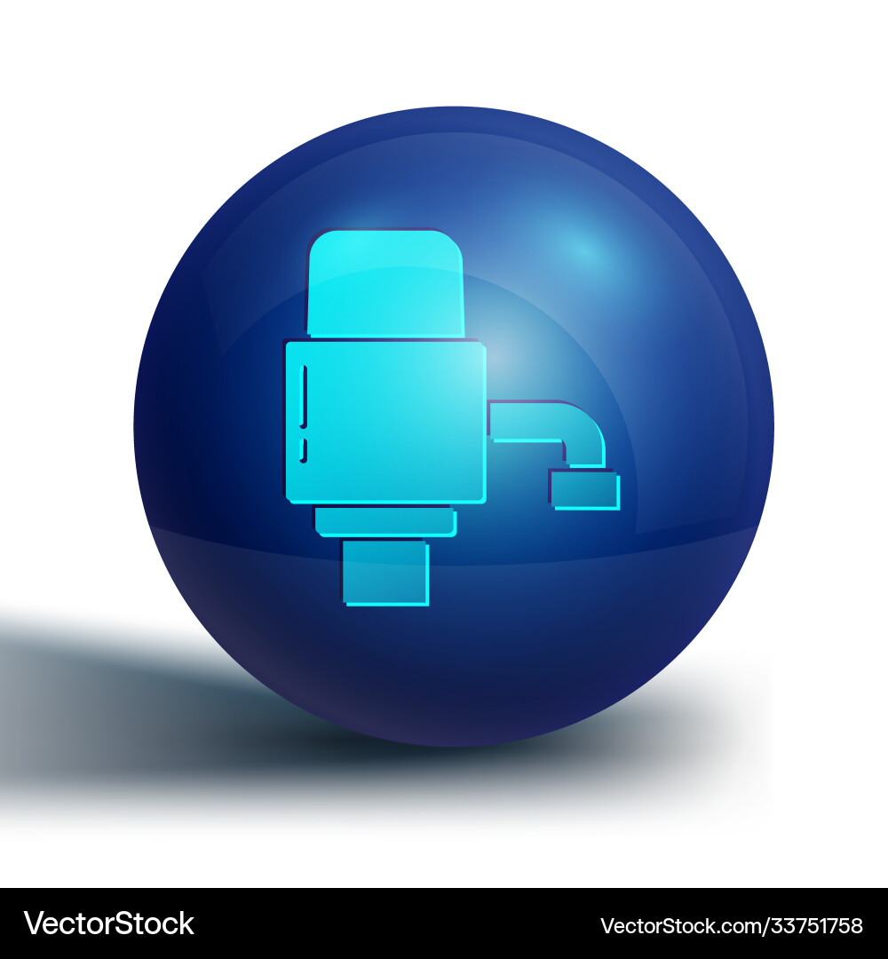 Blue mechanical pump for bottled water icon Vector Image