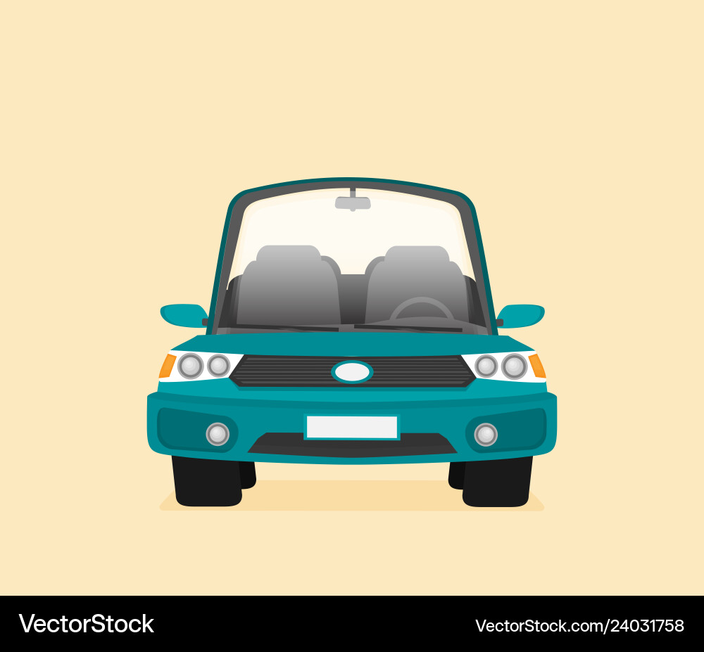 Car front view flat Royalty Free Vector Image - VectorStock
