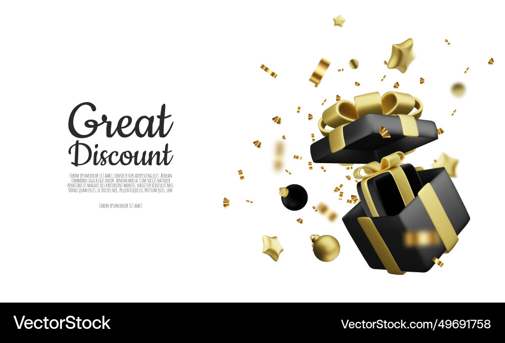 Christmas open gift box template christmas design Vector Image