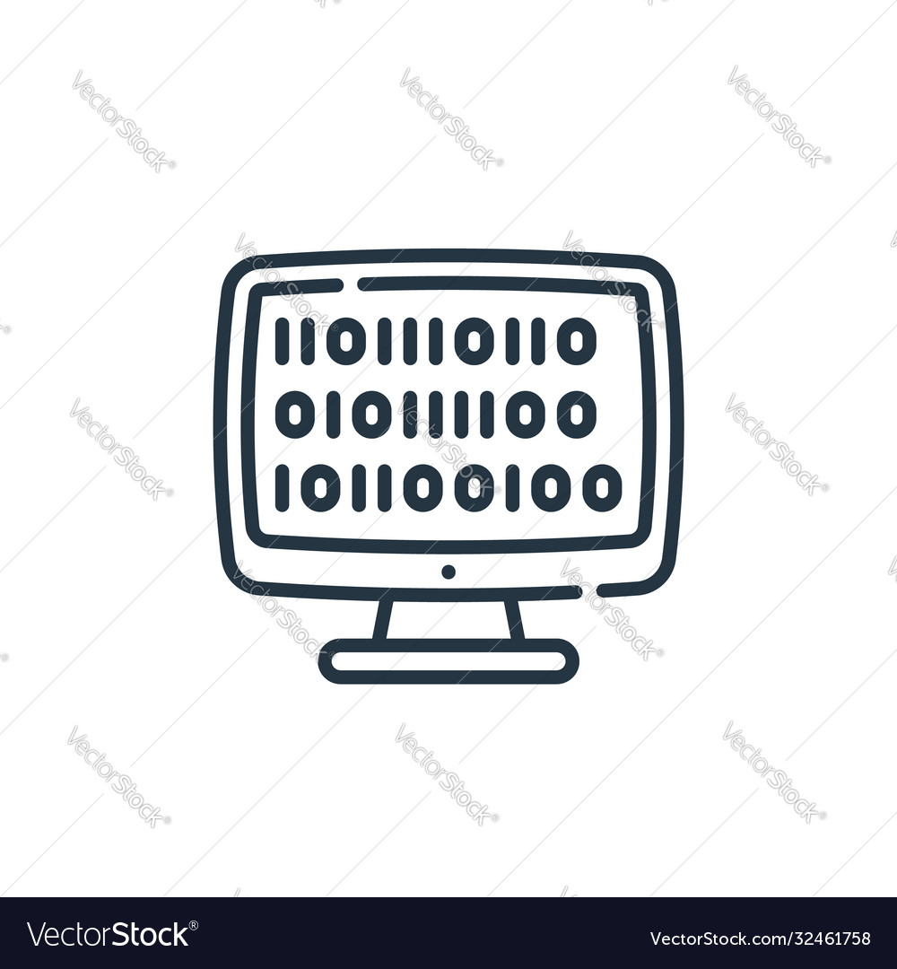 Coding icon editable stroke linear Royalty Free Vector Image