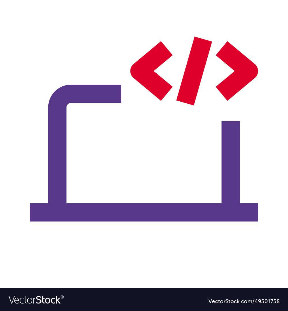 Editing Or Executing Programming In Laptop Vector Image