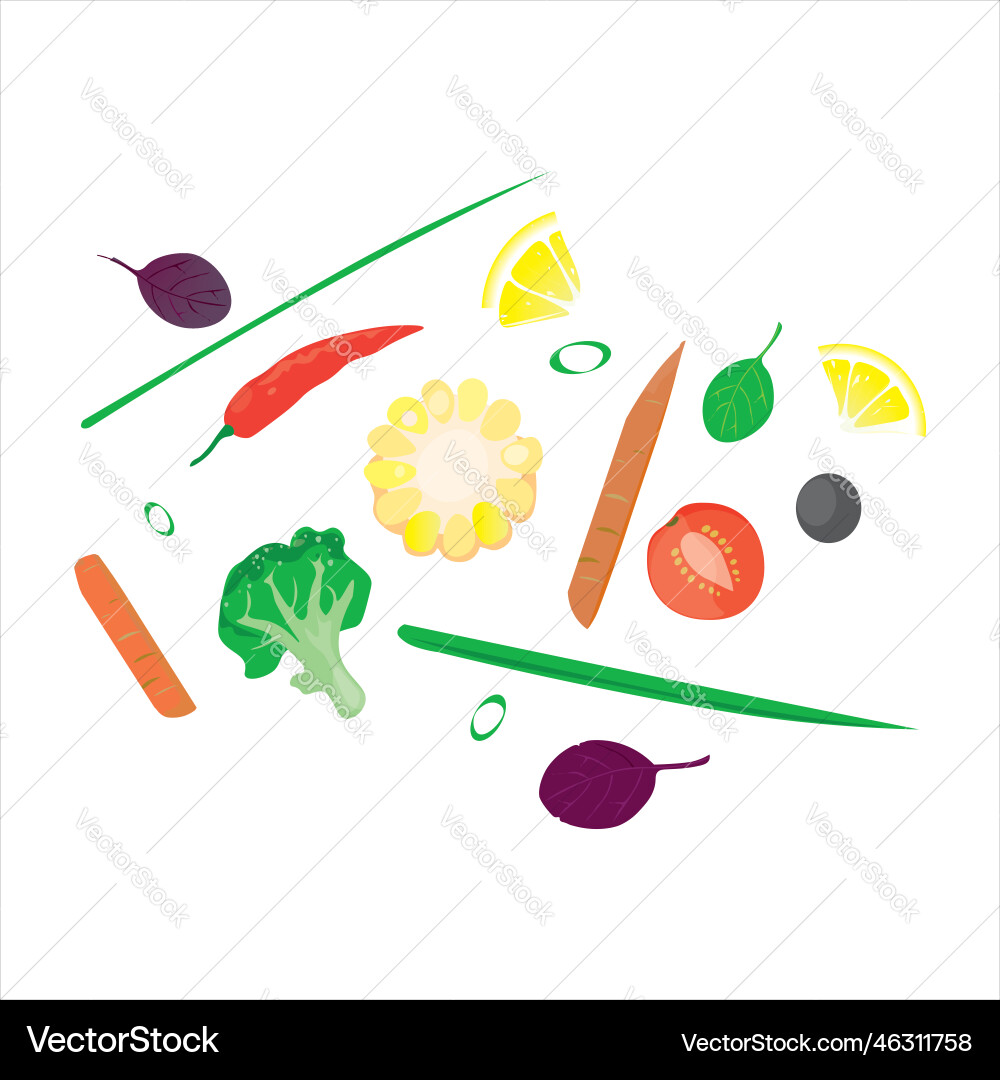 Fresh vegetables for serving Royalty Free Vector Image