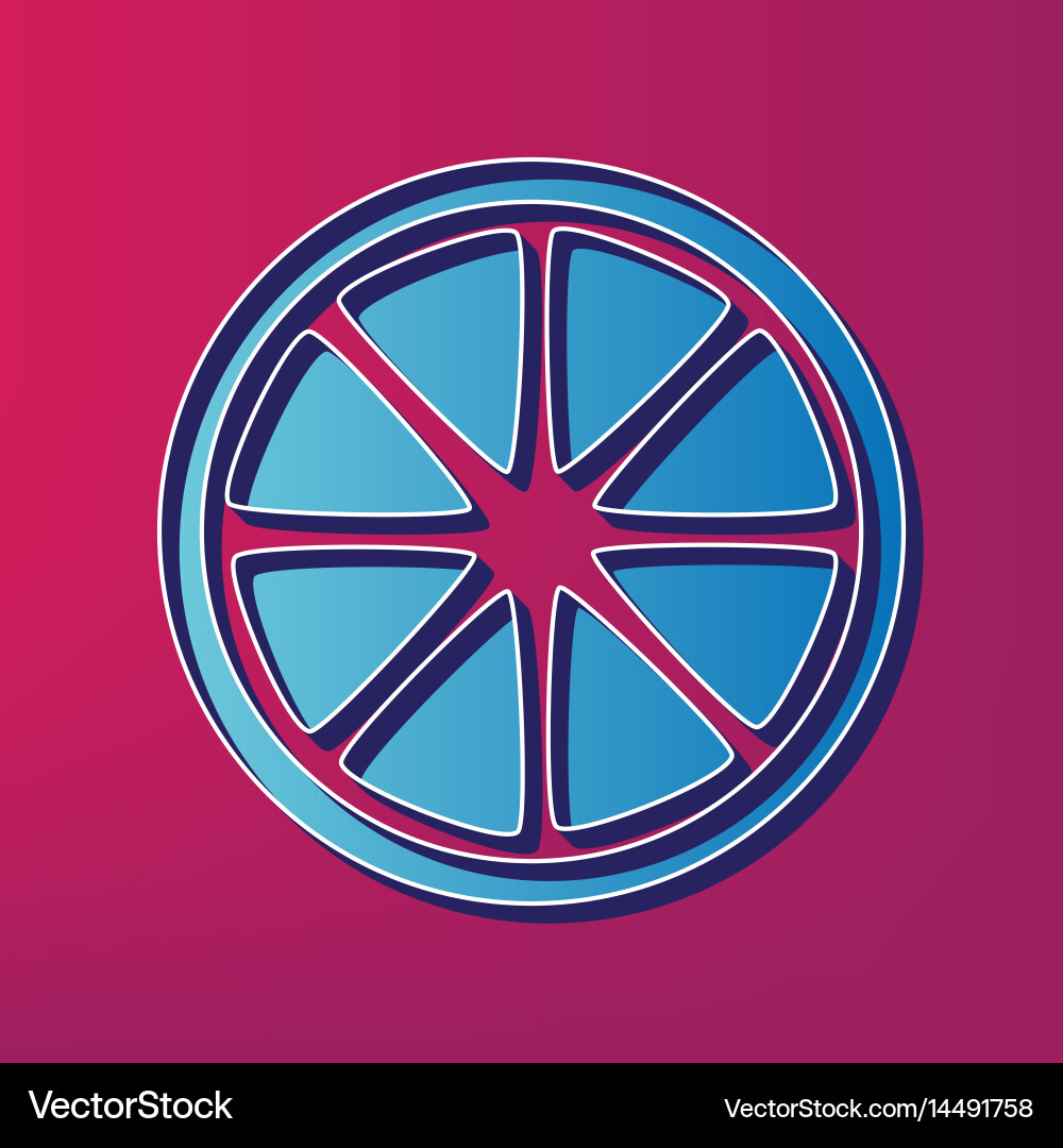 Fruits lemon sign blue 3d printed icon Royalty Free Vector
