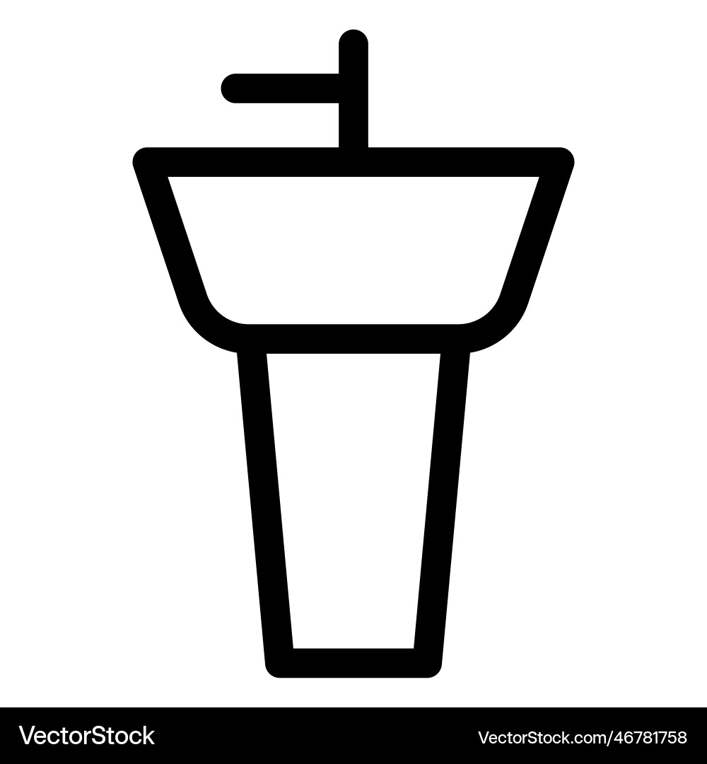 Full pedestal basins mounted on the wall Vector Image