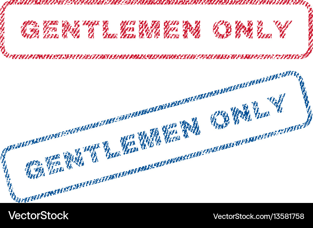 Gentlemen only textile stamps Royalty Free Vector Image