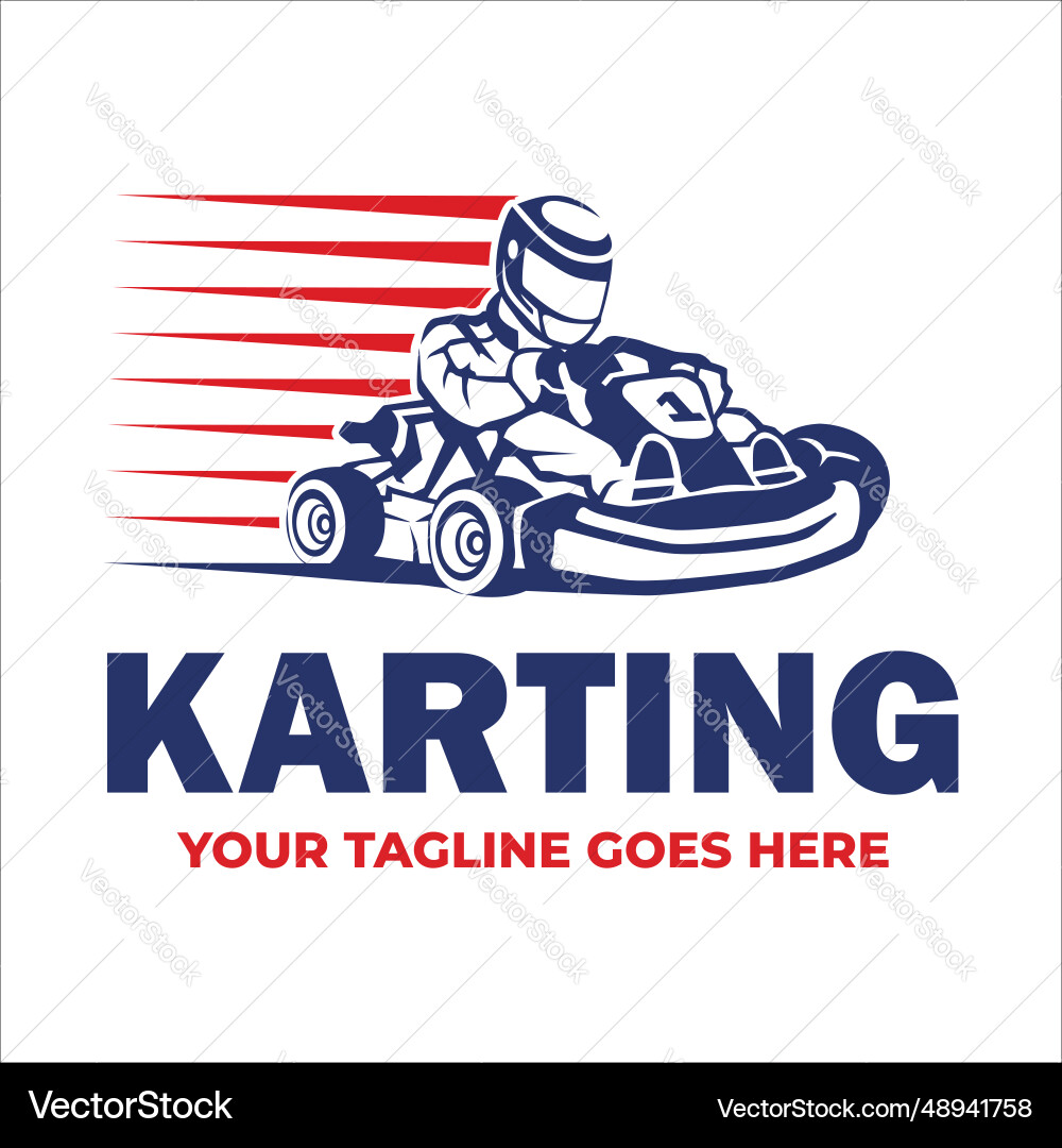 Go kart logo template karting Royalty Free Vector Image