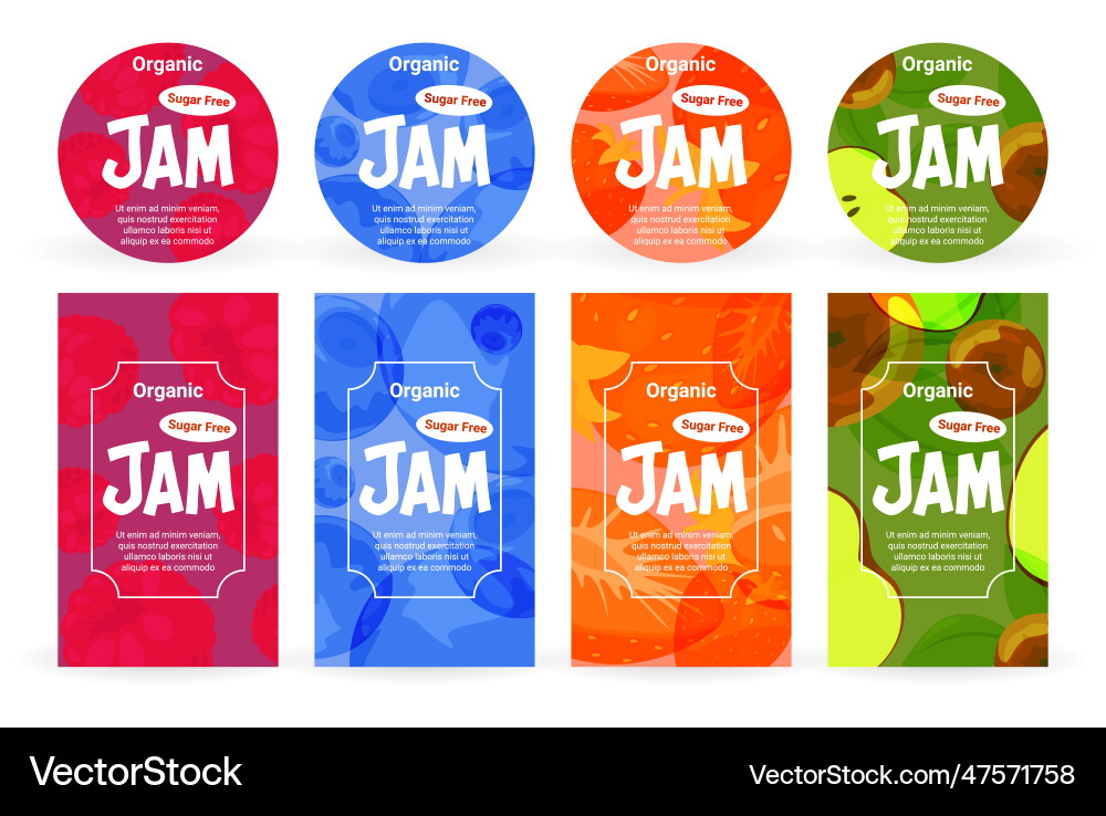 Jam with organic fruit berries sugar free Vector Image
