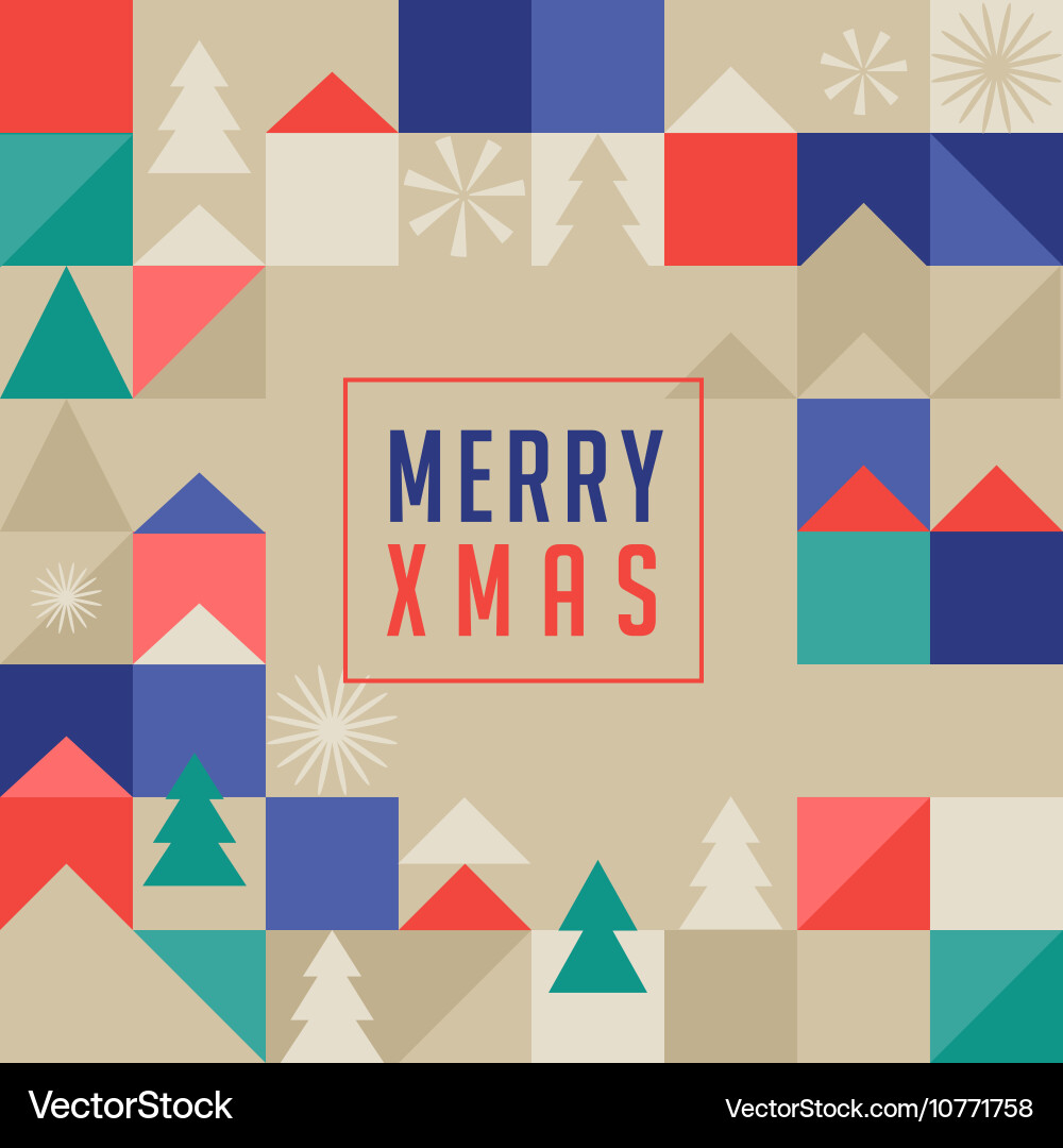 Merry christmas geometric abstract background Vector Image