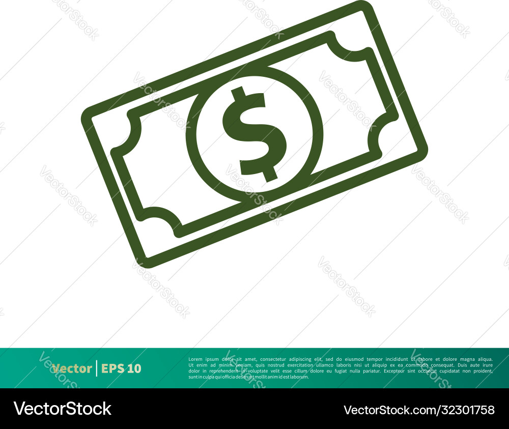 Money icon logo template design eps 10 Royalty Free Vector