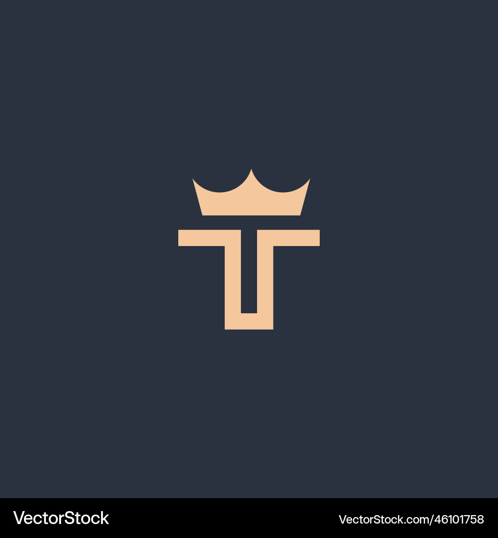 Royal logo letter t icon Royalty Free Vector Image