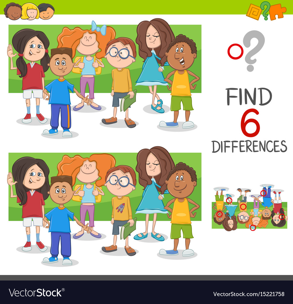 Spot differences game Royalty Free Vector Image