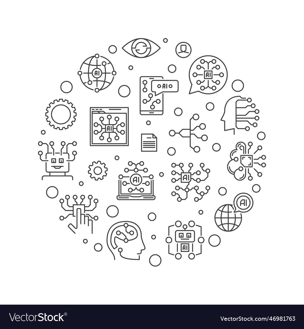 Artificial intelligence - ai technology concept Vector Image Artificial intelligence - ai technology concept Vector Image