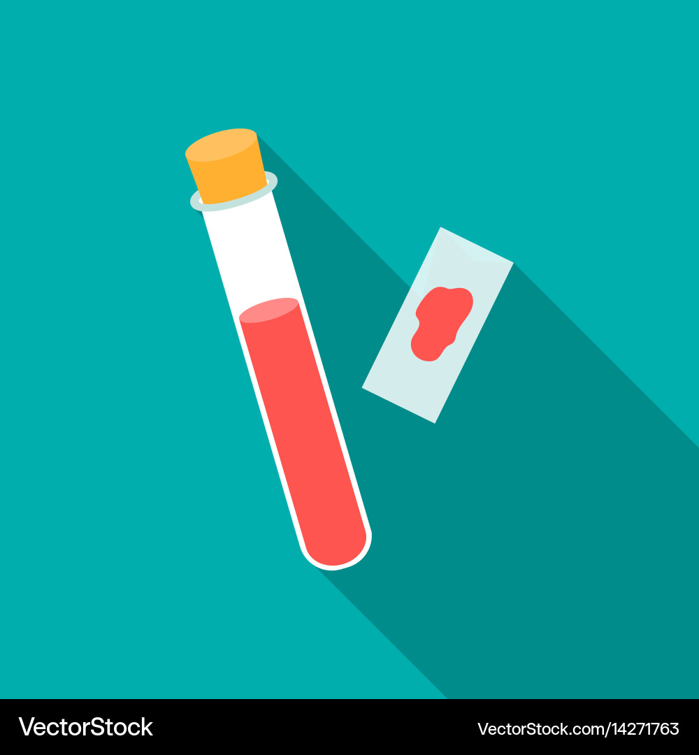 Blood test icon flat single medicine icon from Vector Image