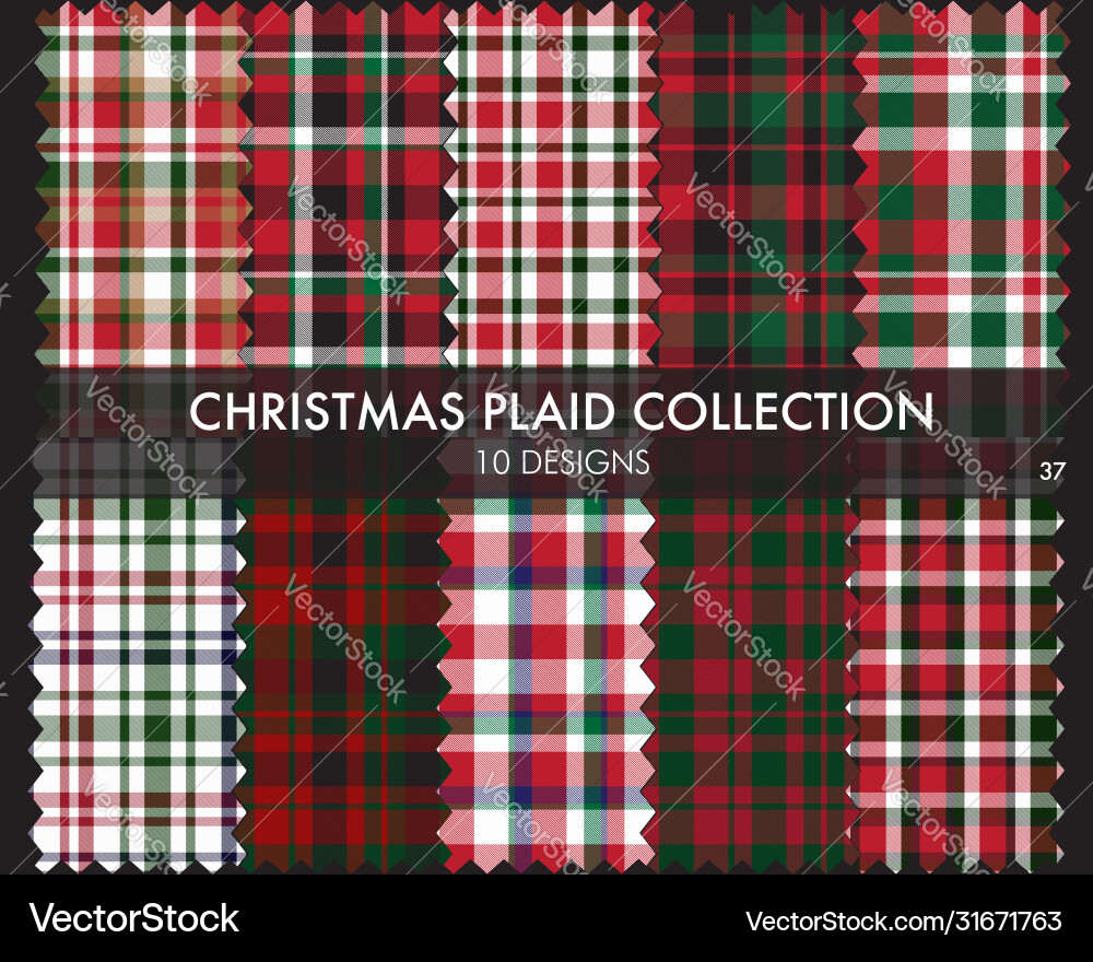 Christmas plaid tartan seamless pattern collection