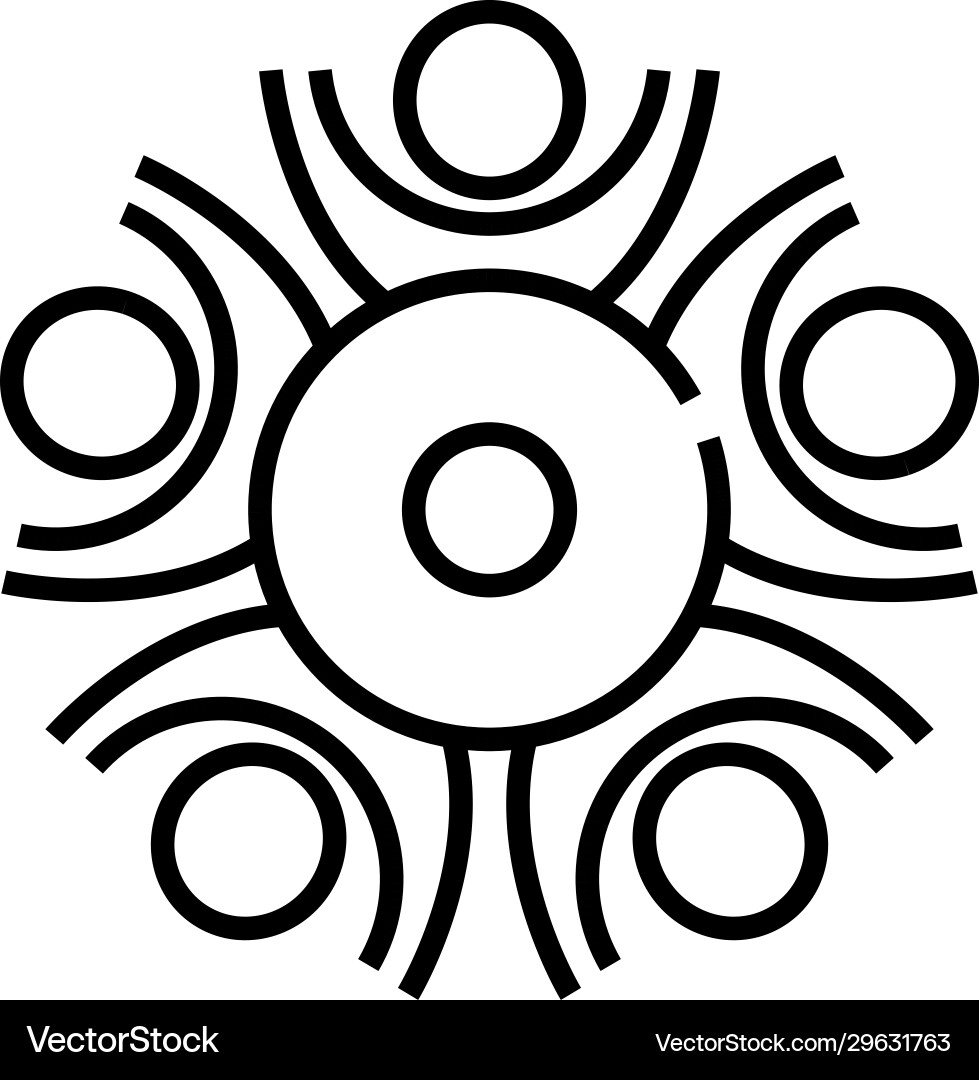 Collaboration line icon concept sign outline Vector Image