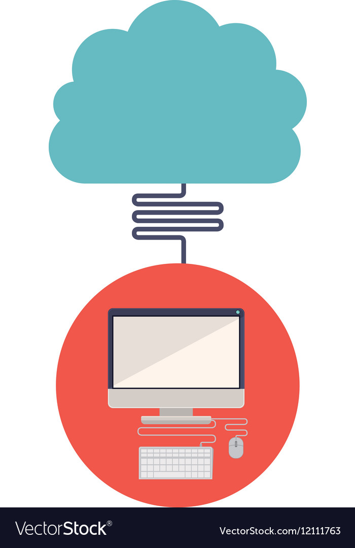 Computer and cloud computing design Royalty Free Vector