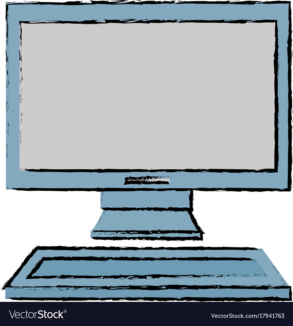 Computer desktop isolated icon Royalty Free Vector Image