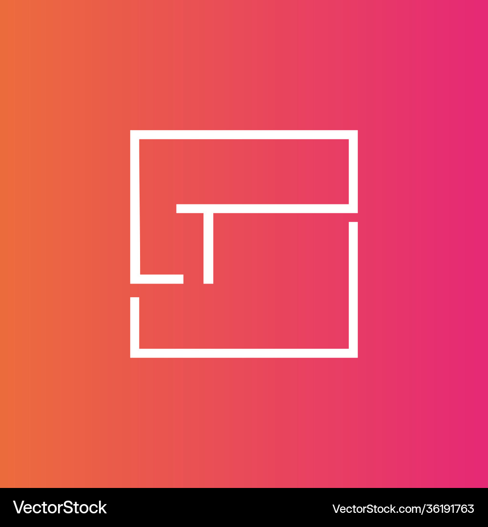 Creative initial letter lt square logo design Vector Image