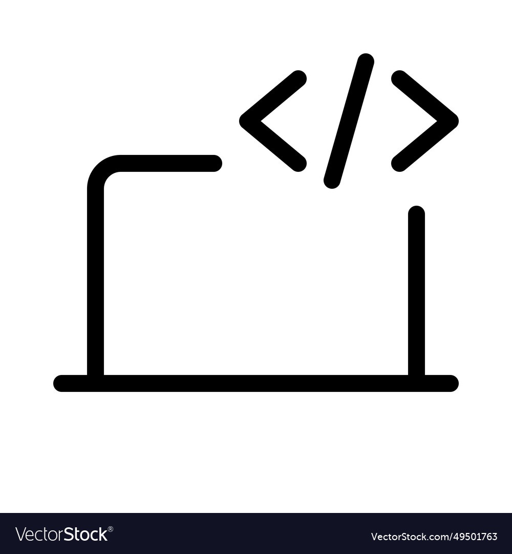 Editing or executing programming in laptop Vector Image