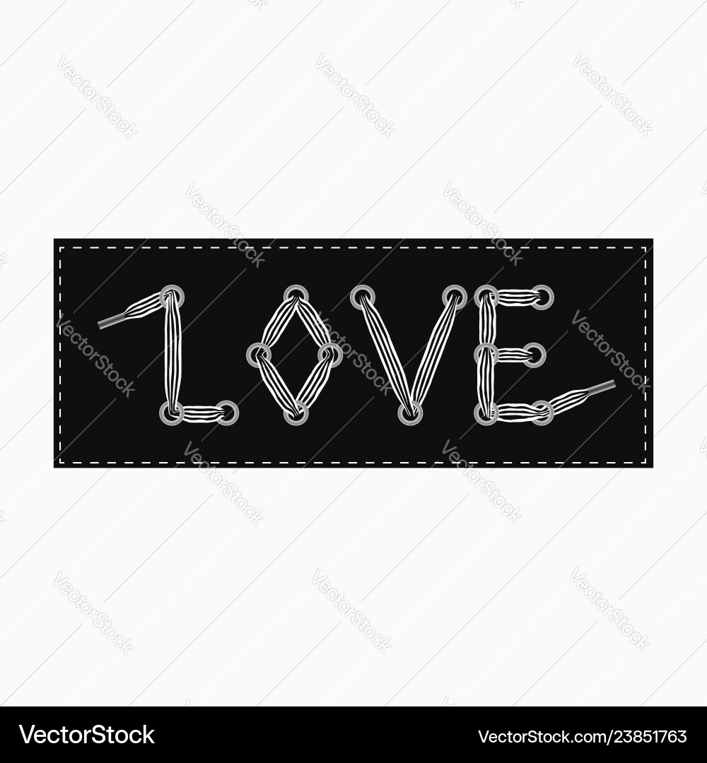 Love banner - stripe in eyelet Royalty Free Vector Image