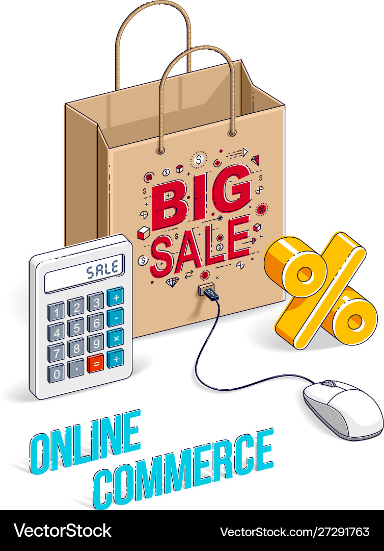 Online shopping concept web store internet sales Vector Image