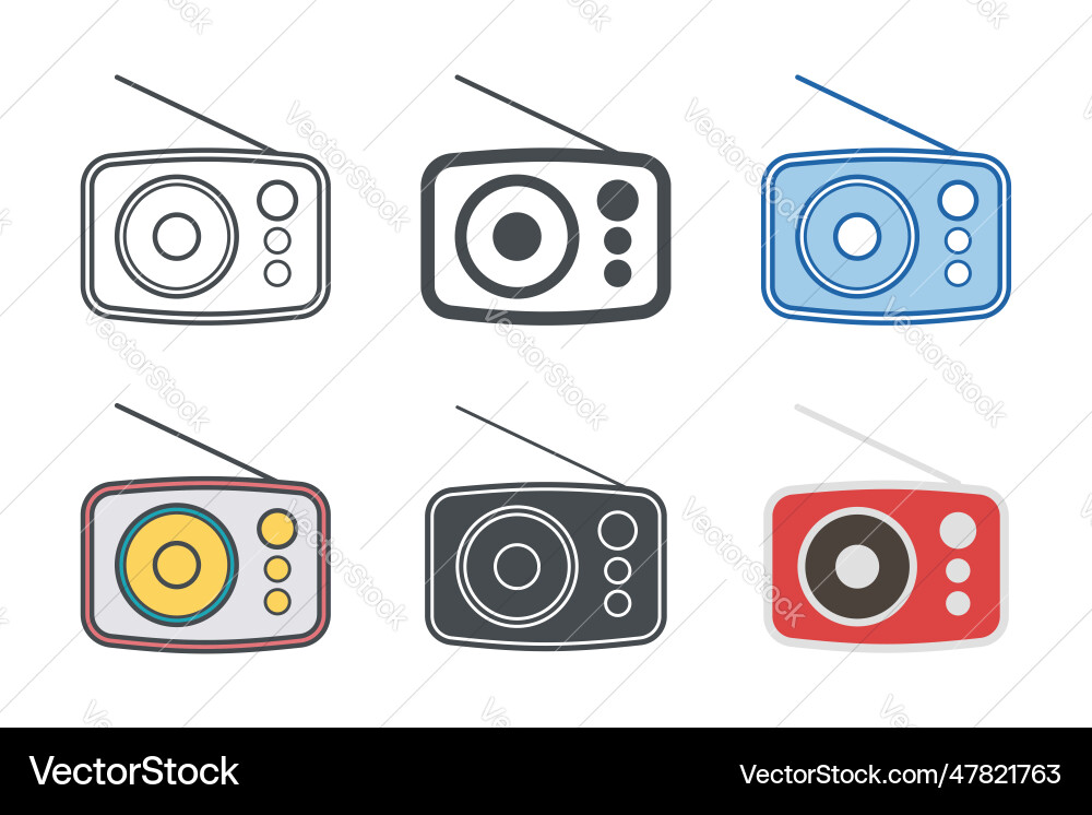 Radio icon symbol template for graphic and web Vector Image