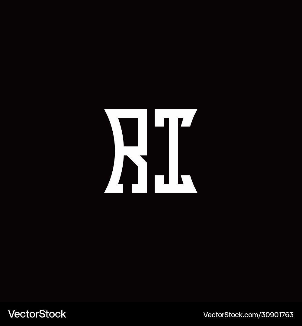 Ri monogram logo letter with curved side style Vector Image