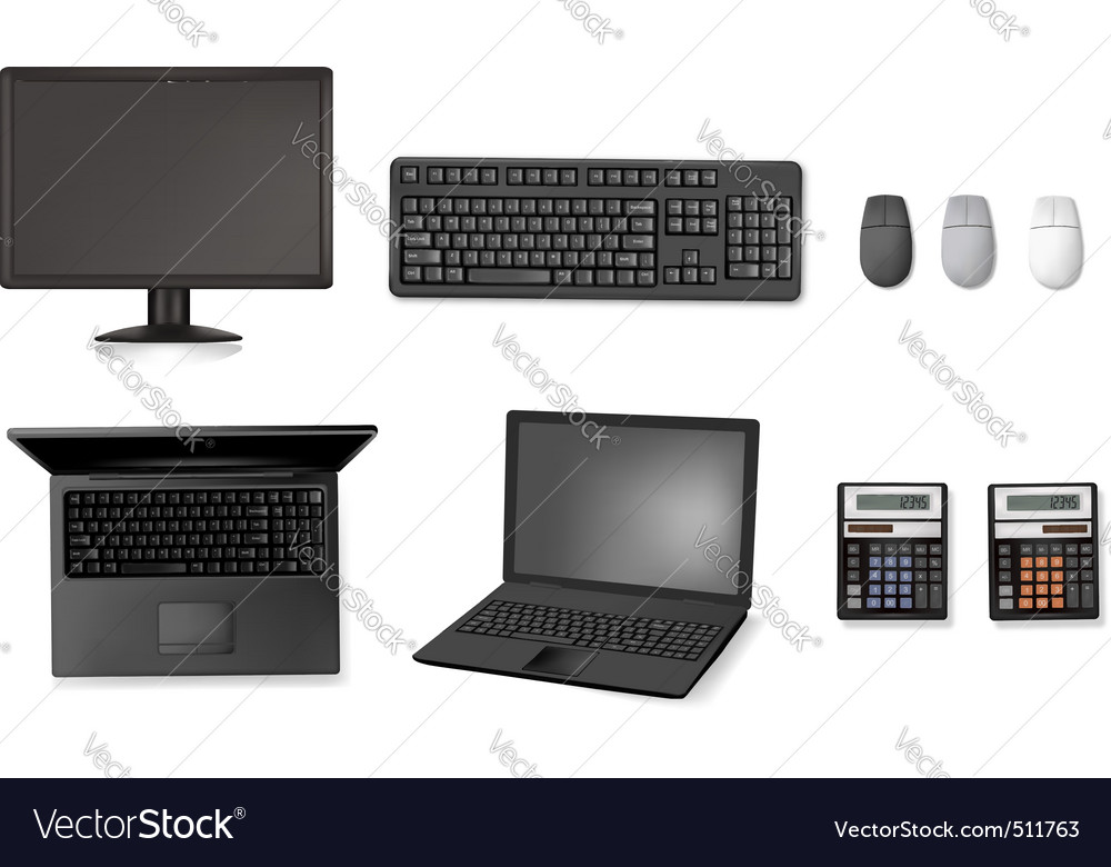 Set of computers Royalty Free Vector Image - VectorStock
