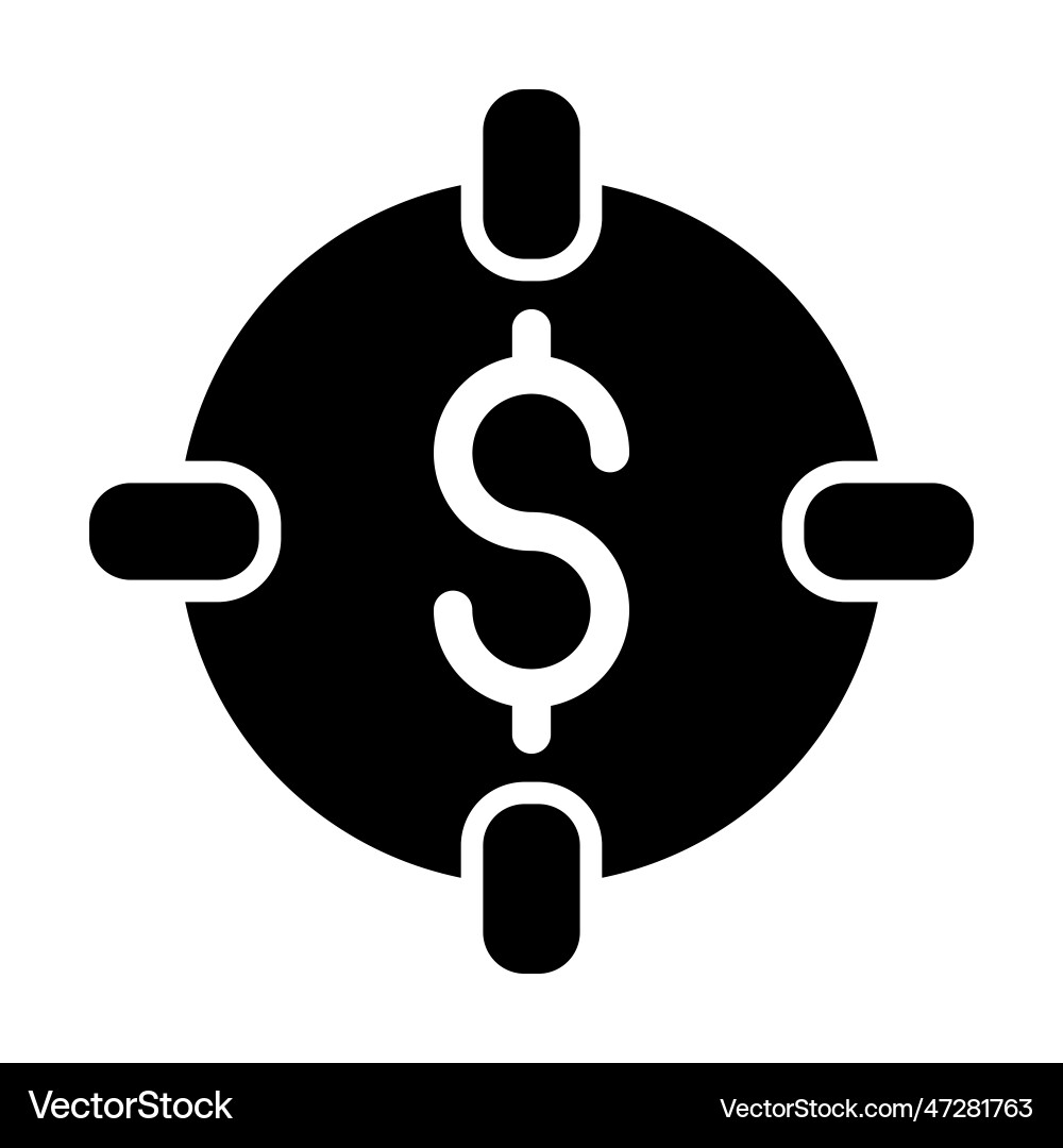 Target glyph icon for personal and commercial use Vector Image