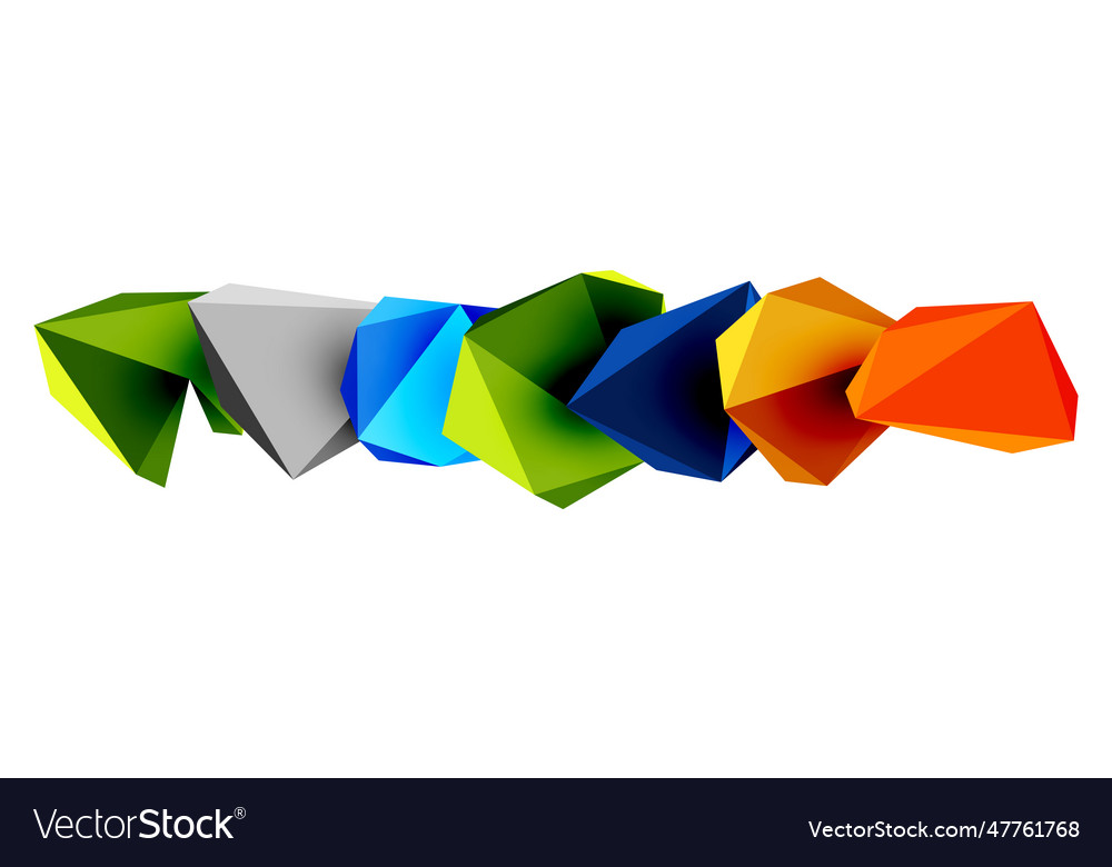 3d low poly triangle design elements Royalty Free Vector