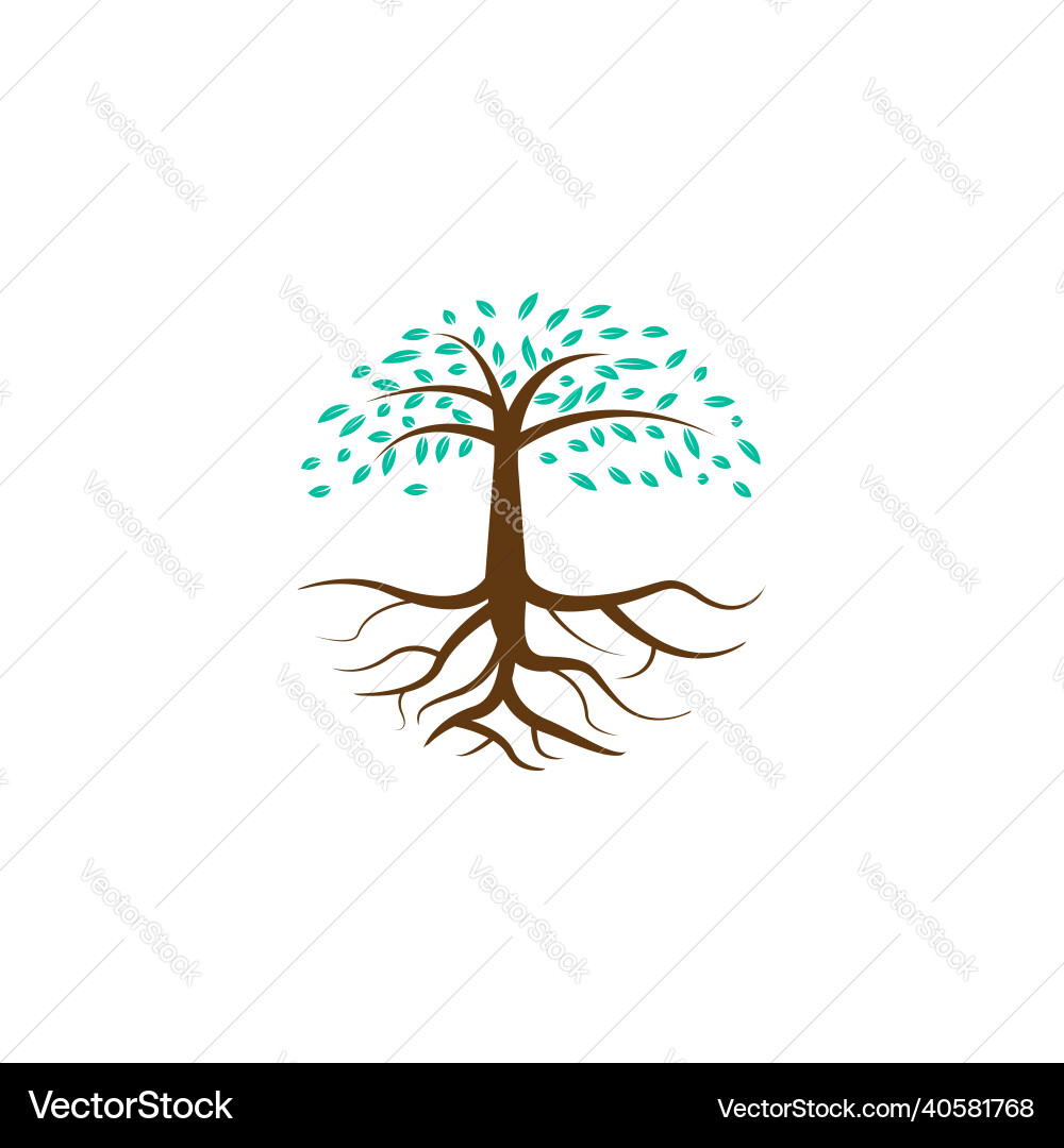 Abstract tree with roots logo symbol icon graphic Vector Image