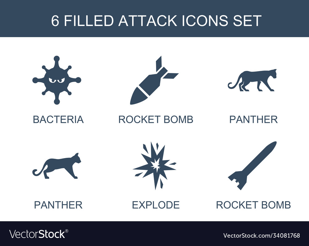 Attack icons Royalty Free Vector Image - VectorStock