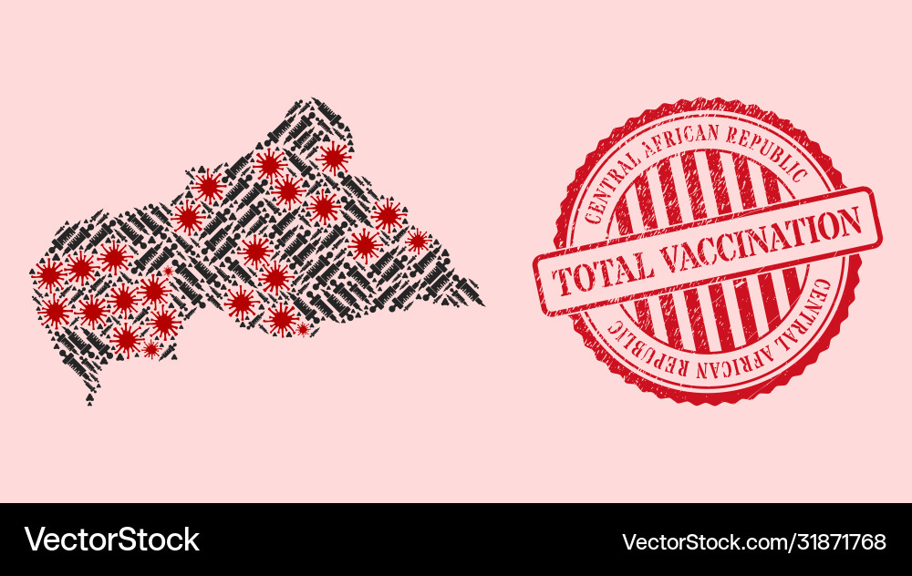 Corona virus inoculation mosaic central african Vector Image