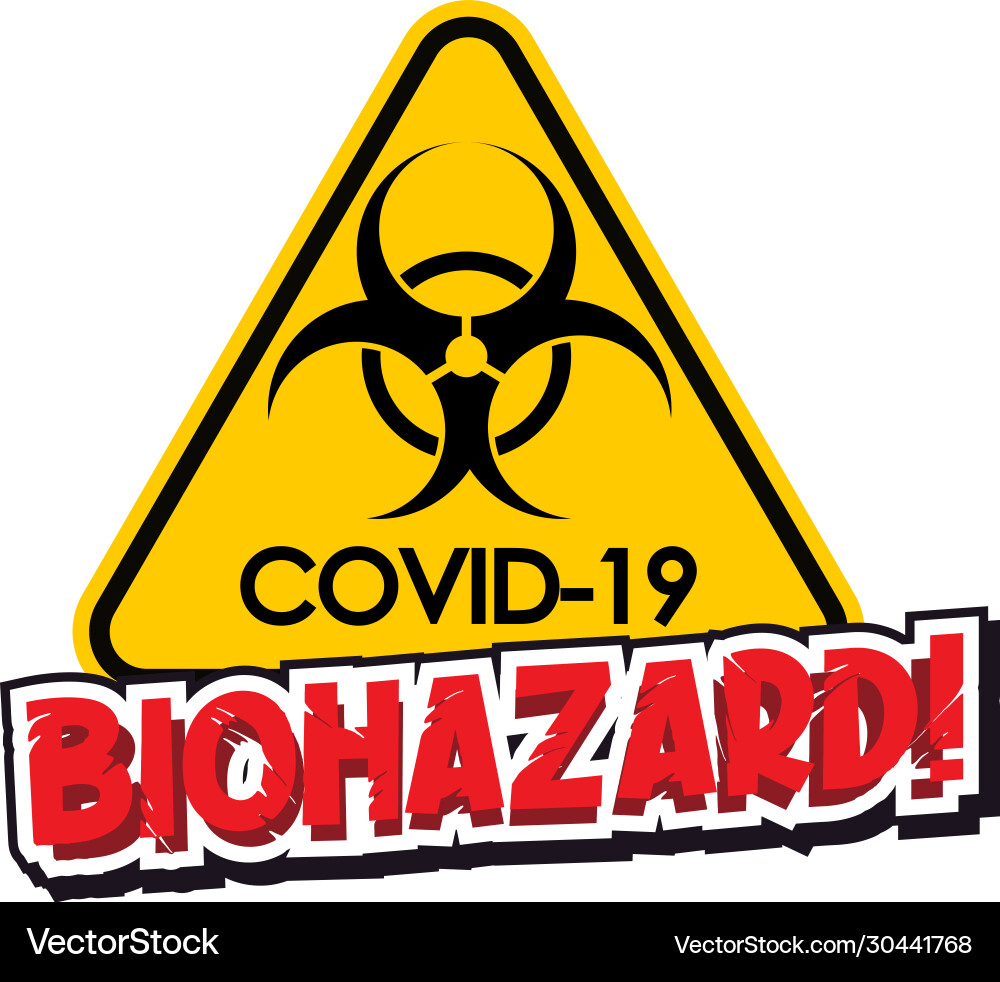 Coronavirus theme with biohazard sign on white Vector Image
